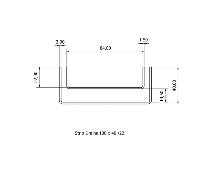 100mm x 40mm Tile Insert Strip Drain for 20mm Tile – Strip Drains Sydney