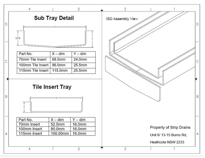 70mm x 24mm x 1.5mm Tile Insert Stainless Steel Strip Drain – Strip ...